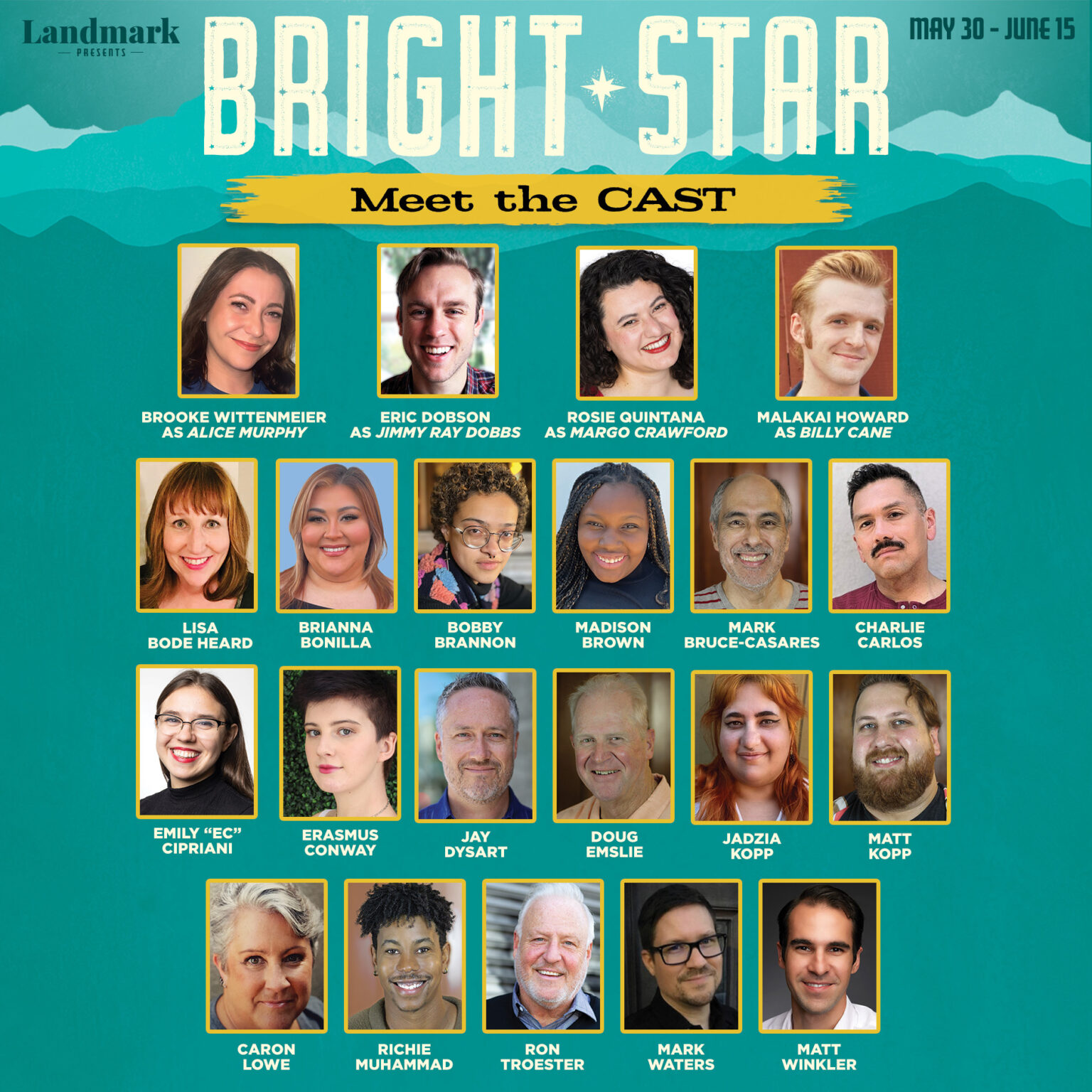 Meet the Cast of Bright Star - Long Beach Landmark Theatre